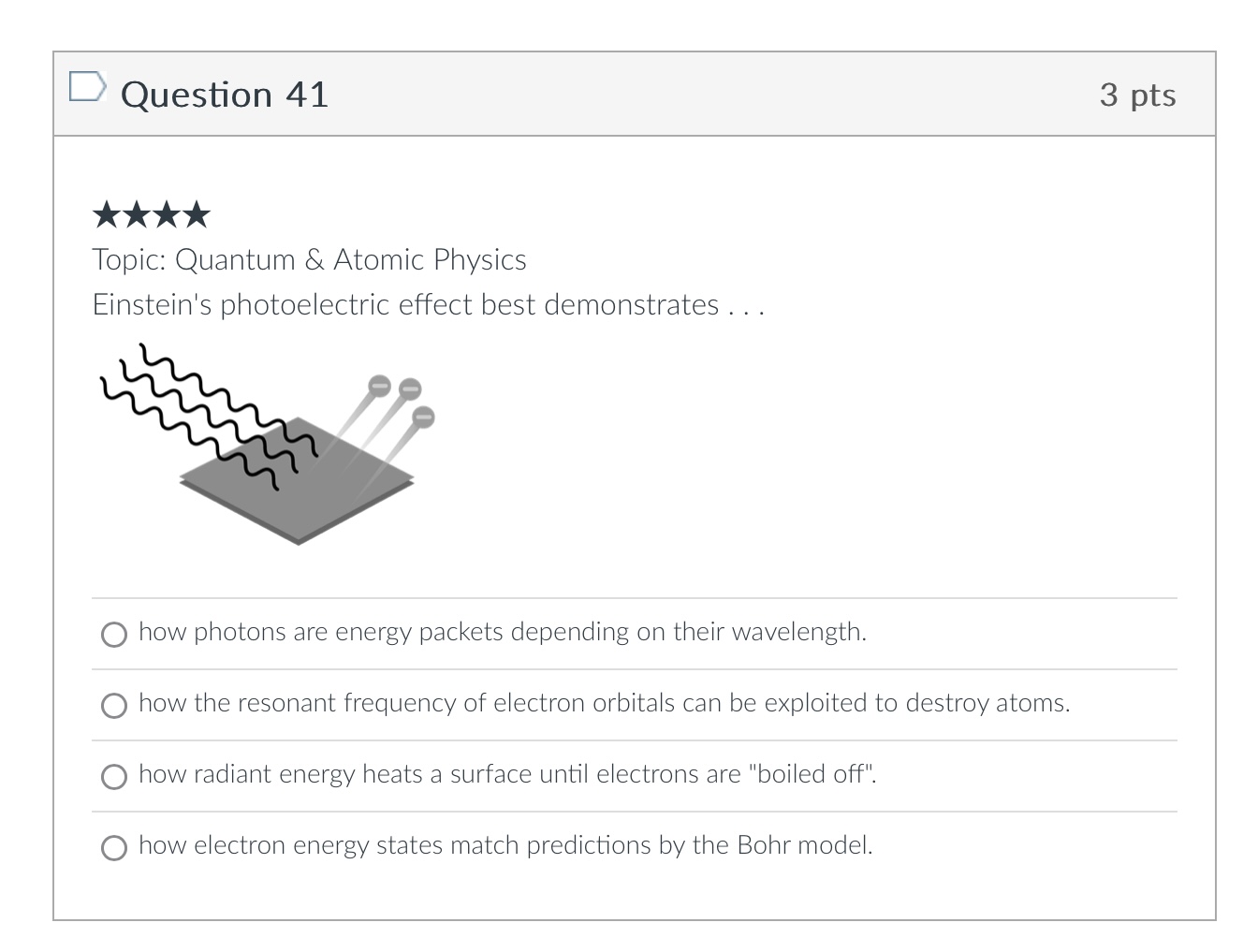 Solved Question 41 Topic: Quantum \& Atomic Physics | Chegg.com