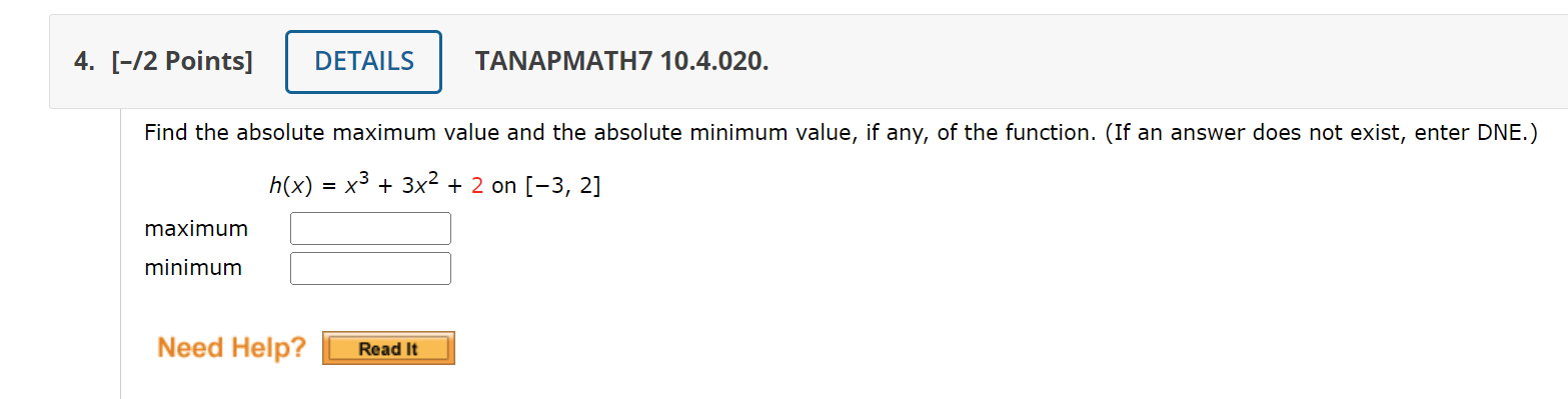 Solved Find The Absolute Maximum Value And The Absolute 5138