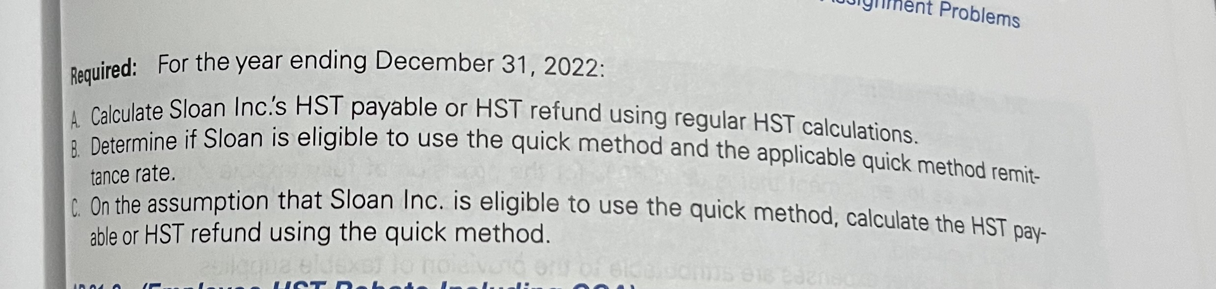 Solved 20.7 (Regular and Quick Method OST/HST Returns) yo | Chegg.com