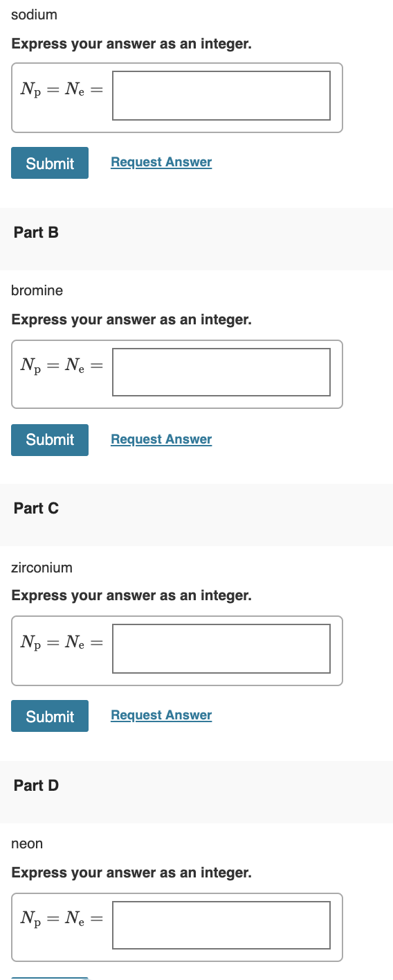 Solved sodium Express your answer as an integer. Np = Ne = | Chegg.com
