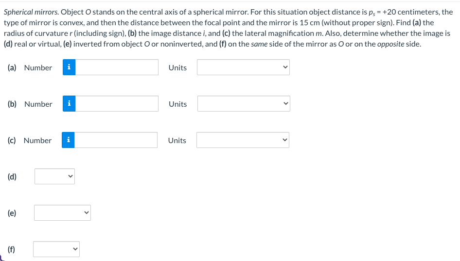 Solved Spherical mirrors. Object O stands on the central | Chegg.com