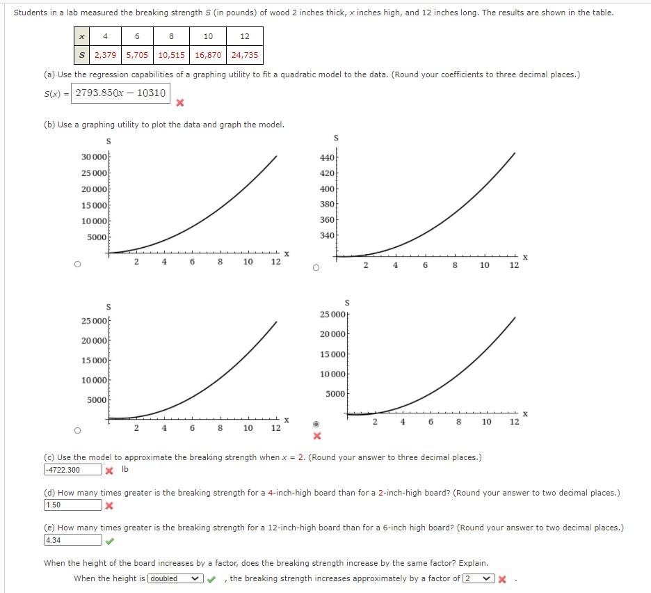 Solved Students in a lab measured the breaking strength S | Chegg.com