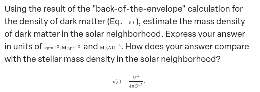 Solved Using the result of the "back-of-the-envelope" | Chegg.com