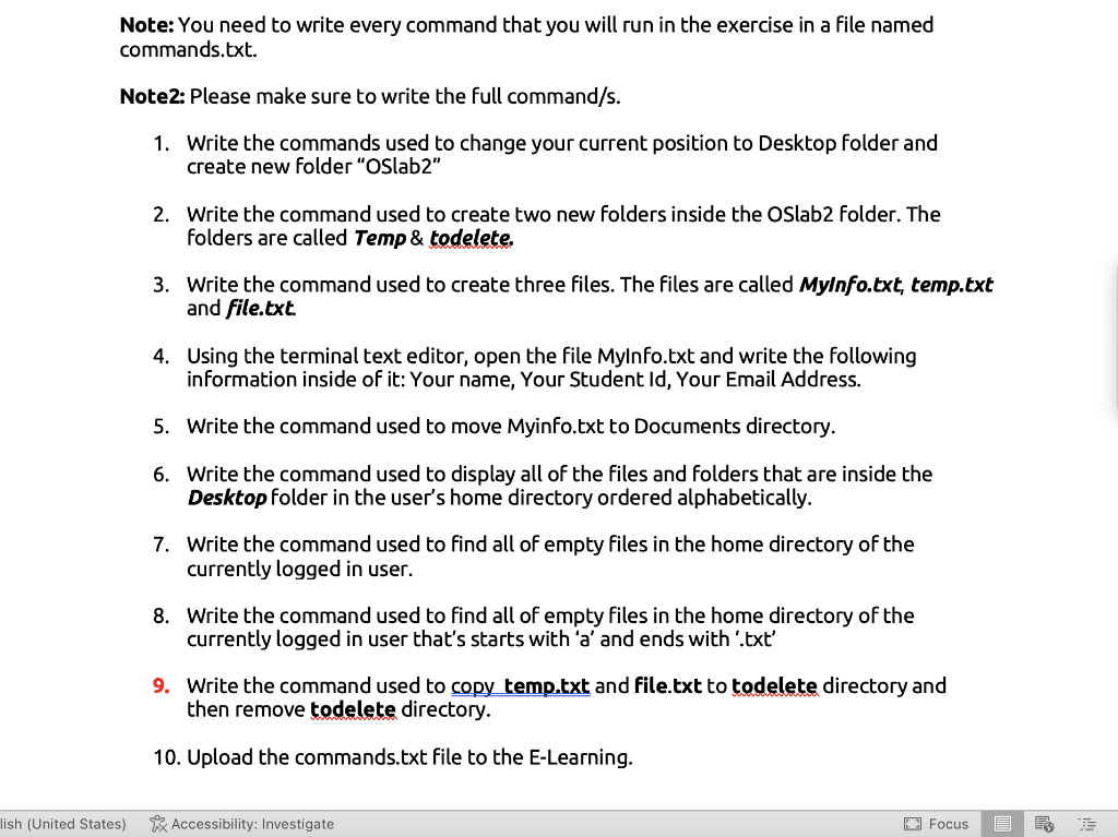 Solved Note: You need to write every command that you will | Chegg.com