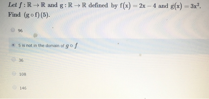Solved Let f : R → R and g : R → R defined by f(x) = 2x-4 | Chegg.com