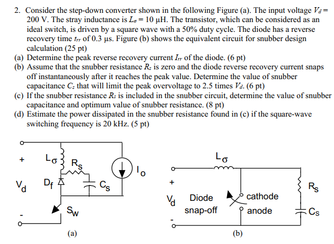 Solved 2. Consider the step-down converter shown in the | Chegg.com