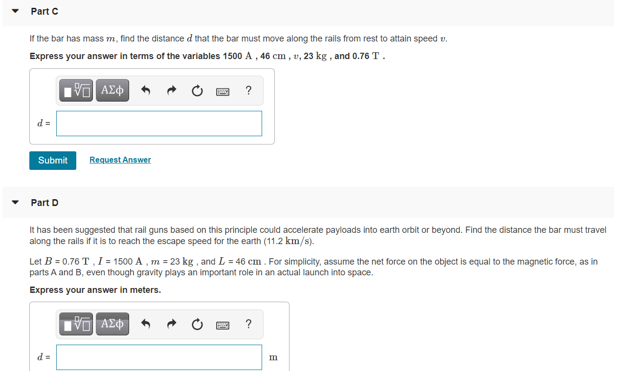 Solved A conducting bar with mass m and length L slides over | Chegg.com