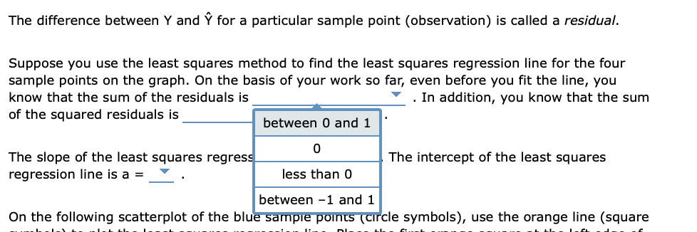 Solved 2. Understanding the least squares regression line A | Chegg.com