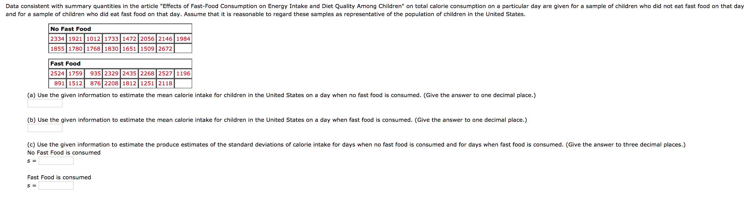 Solved Data consistent with summary quantities in the | Chegg.com