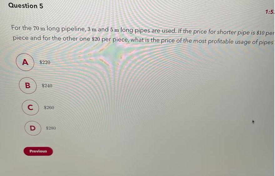 Solved Question 5 1:5 For the 70 m long pipeline, 3 m and 5 | Chegg.com Solved Question 5 1:5 For the 70 m long pipeline, 3 m and 5 | Chegg.com