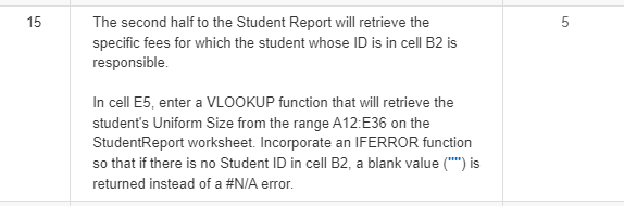 Solved 15 The second half to the Student Report will | Chegg.com