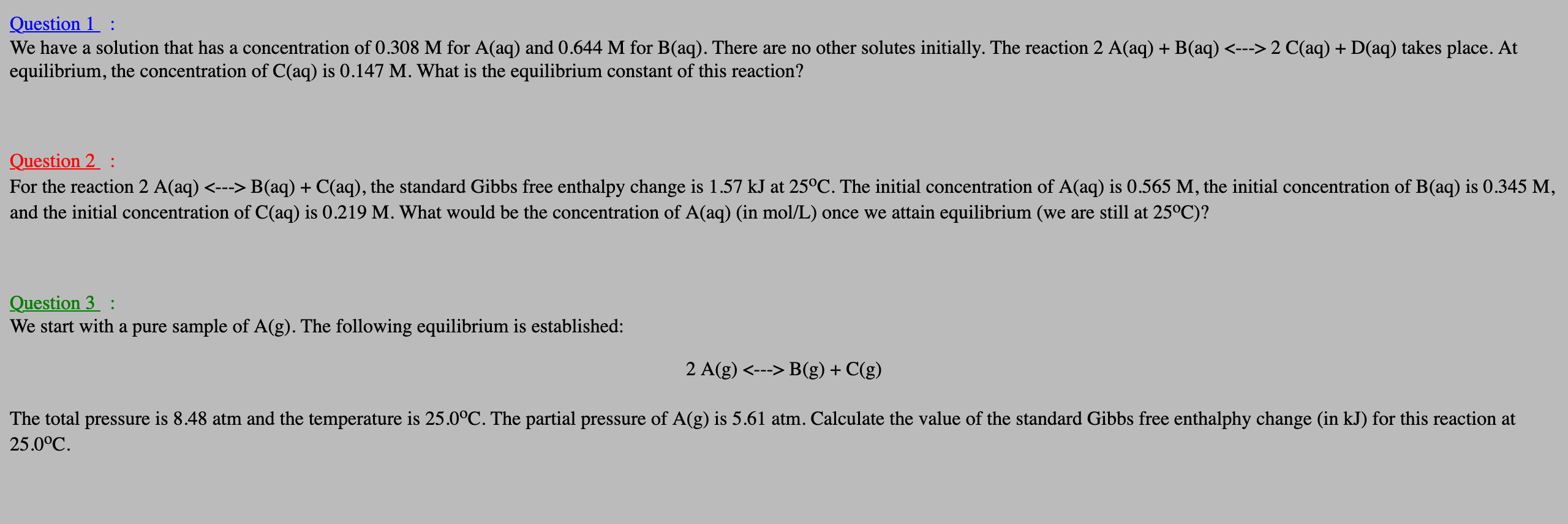 Question 1 We Have A Solution That Has A Chegg