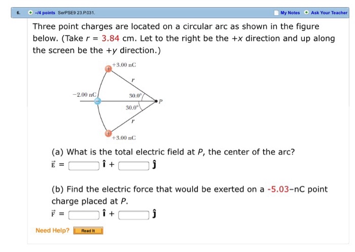 Solved Three point charges are located on a circular arc as | Chegg.com
