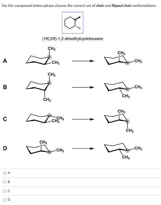 Solved For the compound below please choose the correct set | Chegg.com