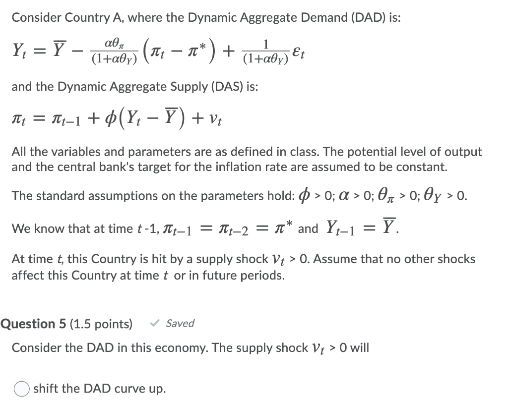 Consider Country A, where the Dynamic Aggregate | Chegg.com