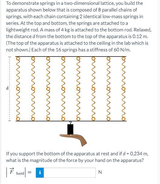 Solved To demonstrate springs in a two-dimensional lattice, | Chegg.com