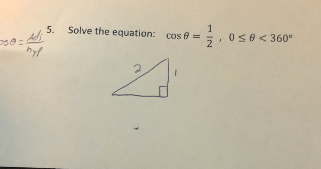 Solved 5. Solve the equation: cos 0 = so so-Ad S. 5,050