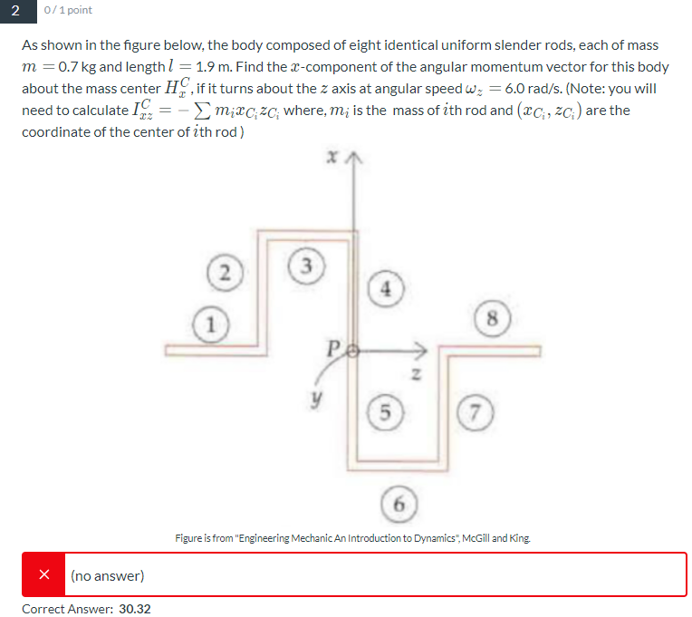 Solved 2 0/1 point As shown in the figure below, the body | Chegg.com