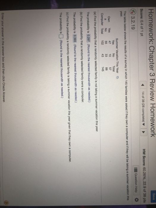 Solved Homework: Chapter 3 Review Homework Score: 0.4 of 1 | Chegg.com