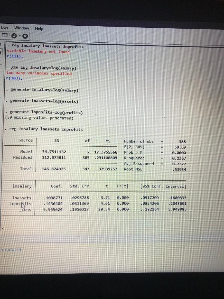 Solved Test the null hypothesis that the parameter on log | Chegg.com