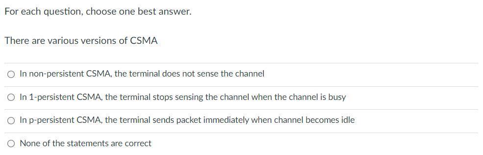 Solved For each question, choose one best answer. There are | Chegg.com