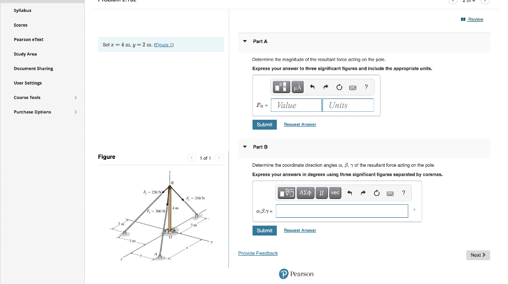 Solved Syllabus Scores Pearson eText Sot x=4m,y=2m. (Figure | Chegg.com
