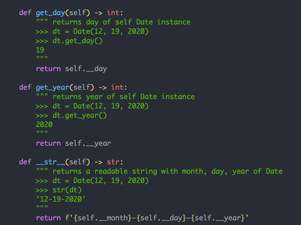 Solved (in python) Within date.py implement a method called | Chegg.com