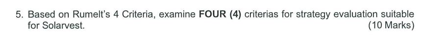 Solved 5. Based on Rumelt's 4 Criteria, examine FOUR (4) | Chegg.com