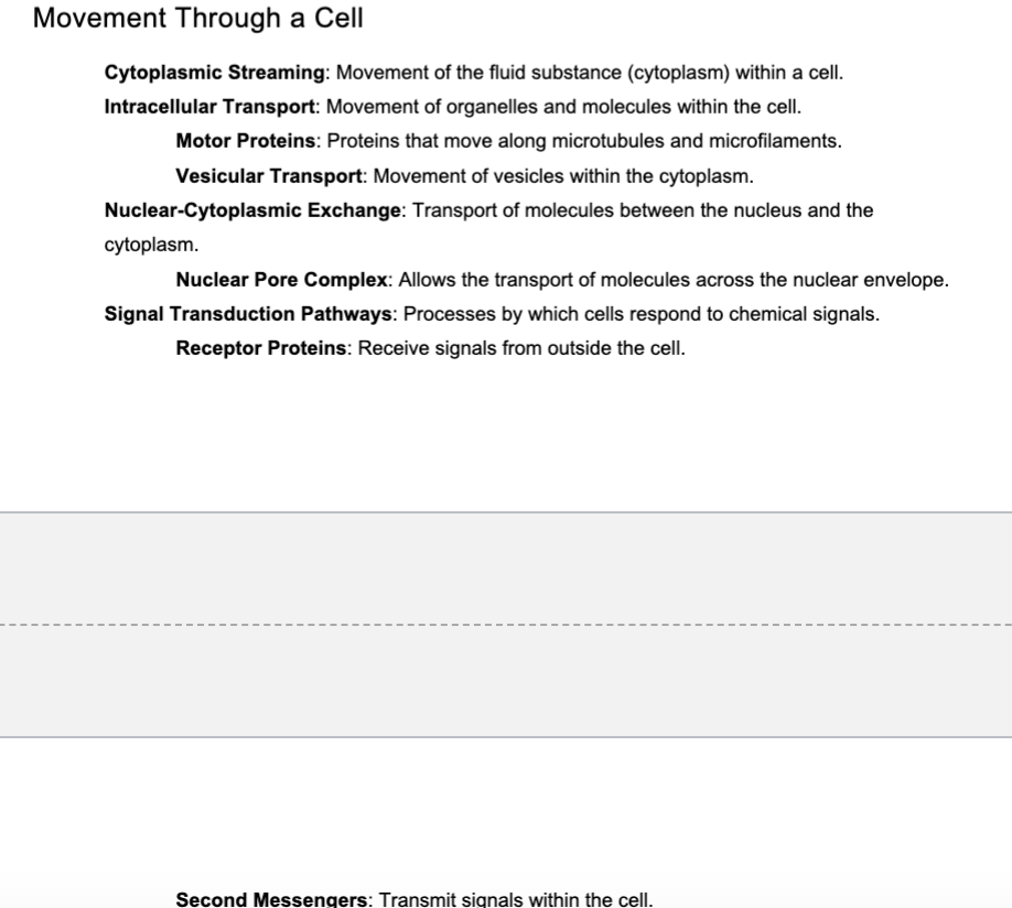Solved Movement Through a CellCytoplasmic Streaming: | Chegg.com