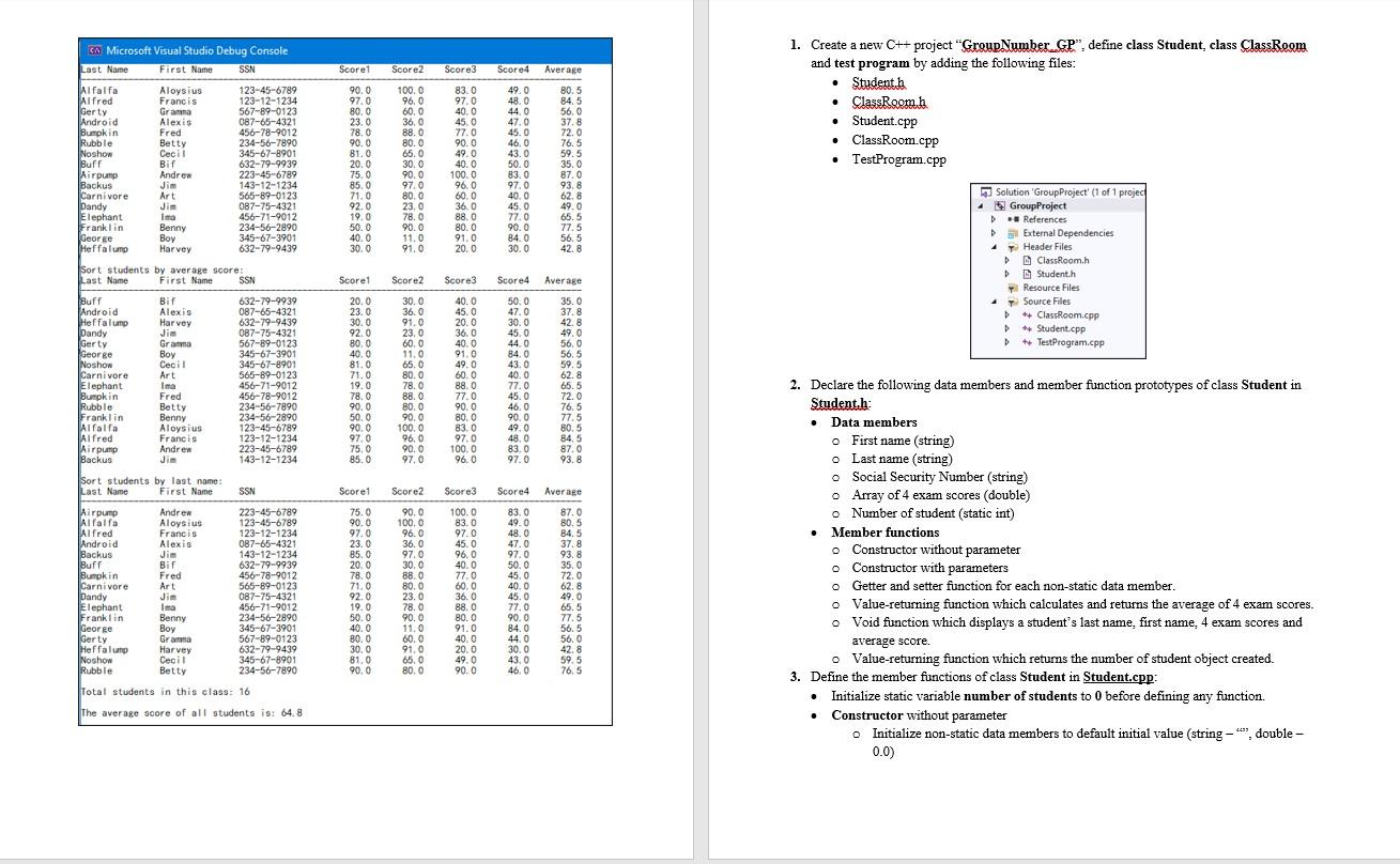 Solved Input data file "studentInfo.txt" CSC134 C++ | Chegg.com