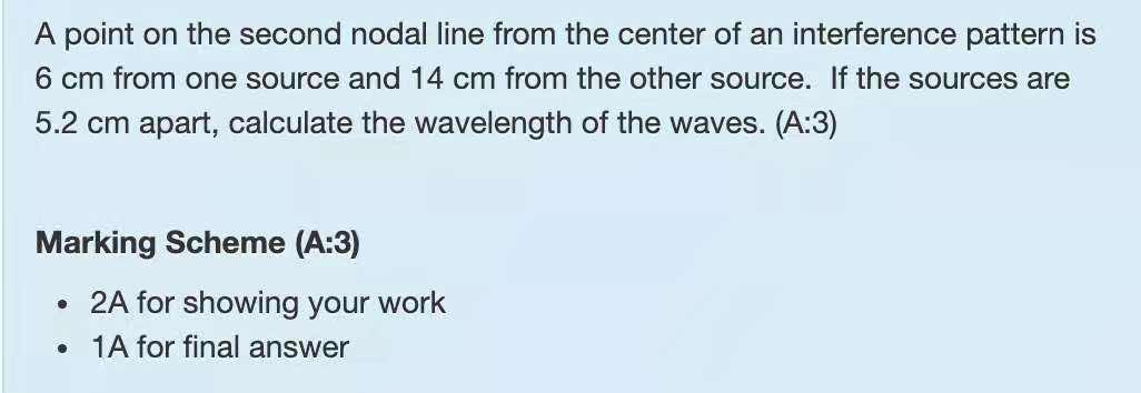 Solved A point on the second nodal line from the center of | Chegg.com