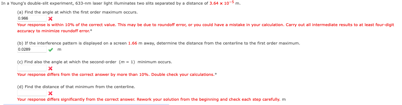 Solved n a Young's double-slit experiment, 633-nm laser | Chegg.com