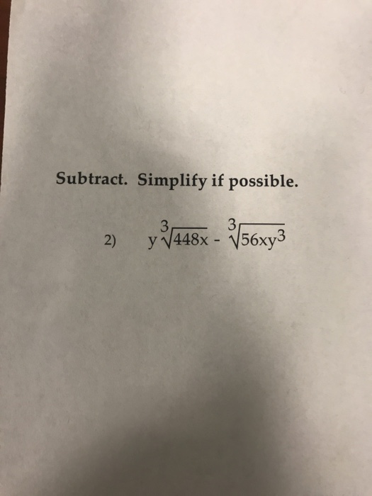 Solved Subtract. Simplify if possible. y5y3 | Chegg.com Solved Subtract. Simplify if possible. y5y3 | Chegg.com