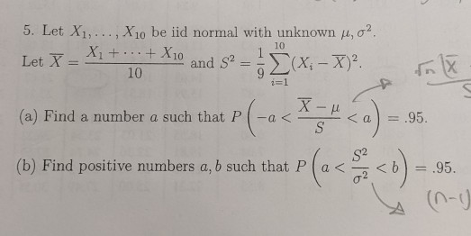 Solved a.) is a t distribution. b.) is a Kai squared | Chegg.com