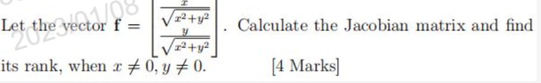 Solved Let the yector f=[x2+y2yx2+y2x]. Calculate the | Chegg.com