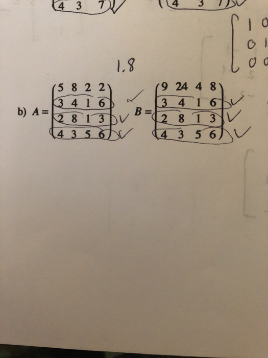 Solved For each of the following pairs of matrices, find an | Chegg.com