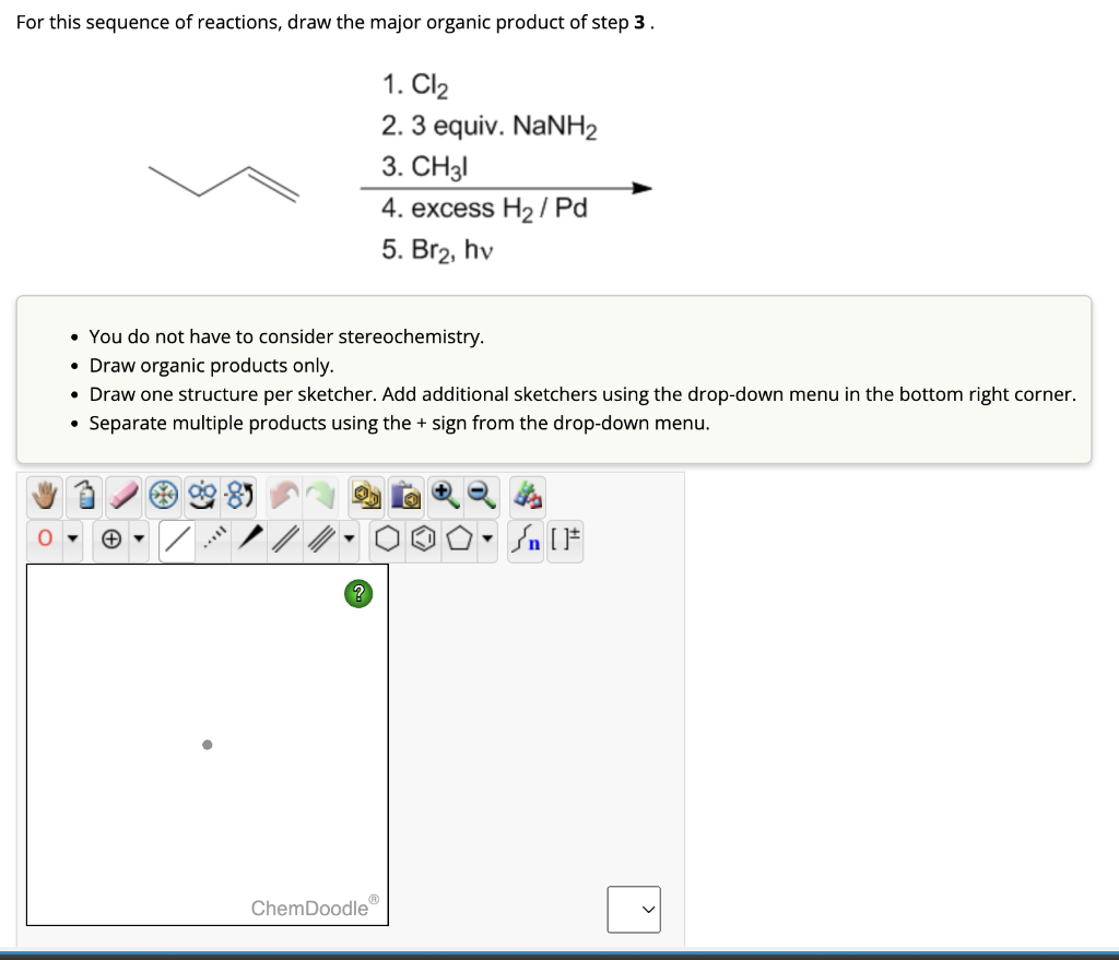 Solved For this sequence of reactions, draw the major | Chegg.com