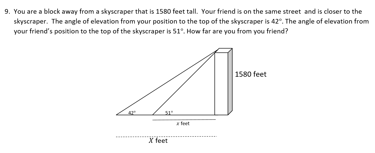 Solved 9. You are a block away from a skyscraper that is | Chegg.com