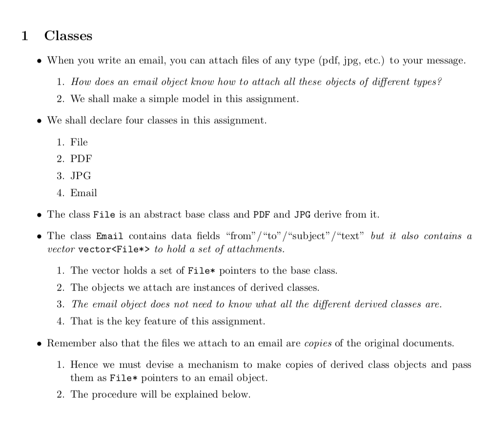 4.4 Virtual functions 4.4.1 Function clone () • This | Chegg.com