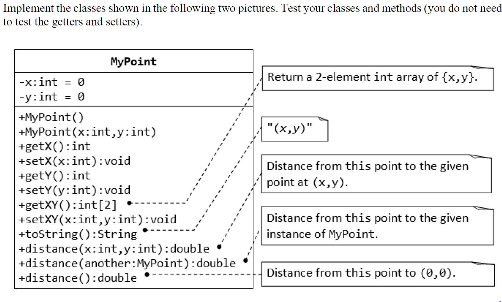 Solved Implement The Classes Shown In The Following Two 