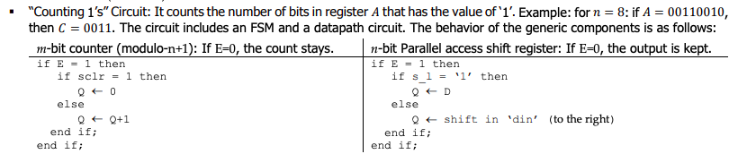 Solved "Counting 1's” Circuit: It counts the number of bits | Chegg.com