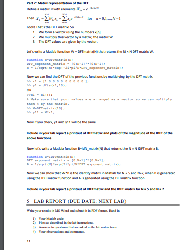 Solved Include in your lab report a printout of DFTs and | Chegg.com
