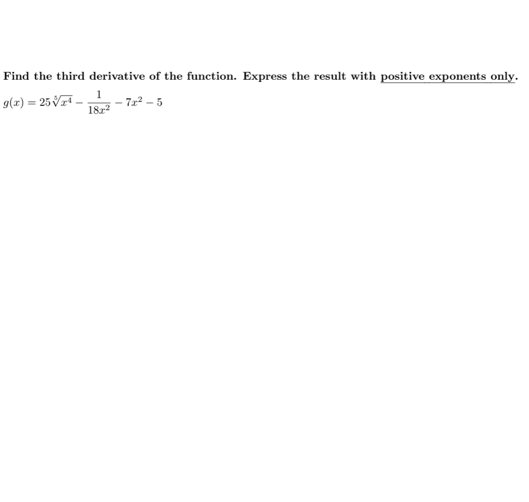 Solved can you help me out with finding the third derivative | Chegg.com