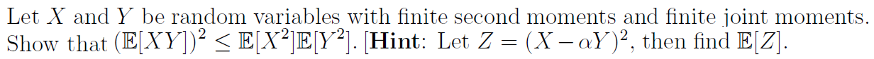 Solved Let X And Y Be Random Variables With Finite Second 1333