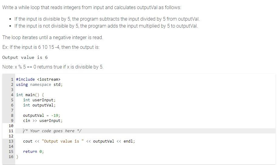 Solved Write A While Loop That Reads Integers From Input And Chegg
