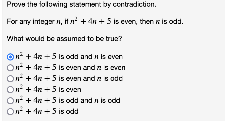 Solved Prove the following statement by contradiction. For | Chegg.com