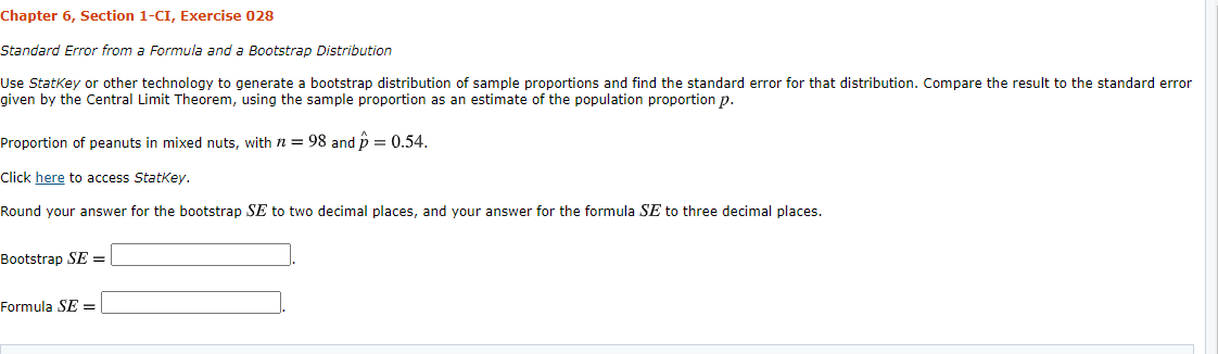Solved Chapter 6, Section 1-CI, Exercise 028 Standard Error | Chegg.com