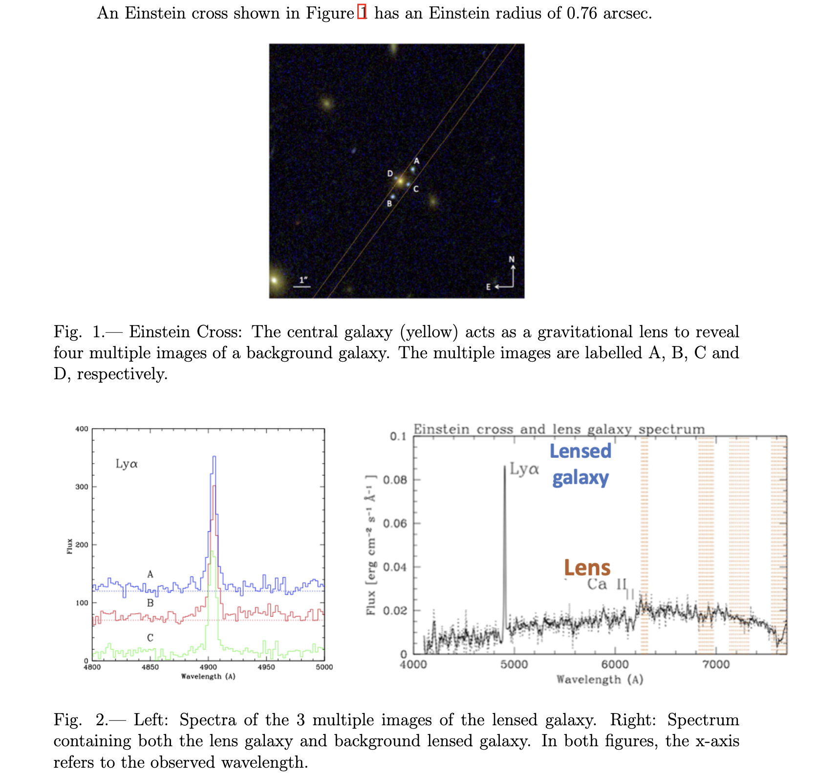Solved An Einstein cross shown in Figure 1 has an Einstein | Chegg.com