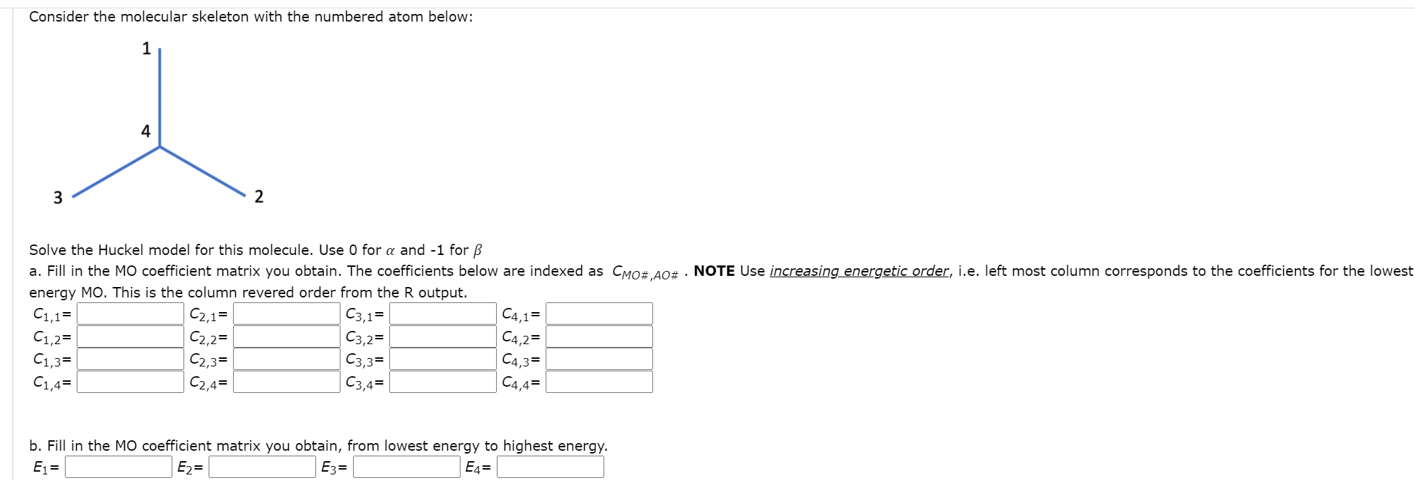 Consider the molecular skeleton with the numbered | Chegg.com