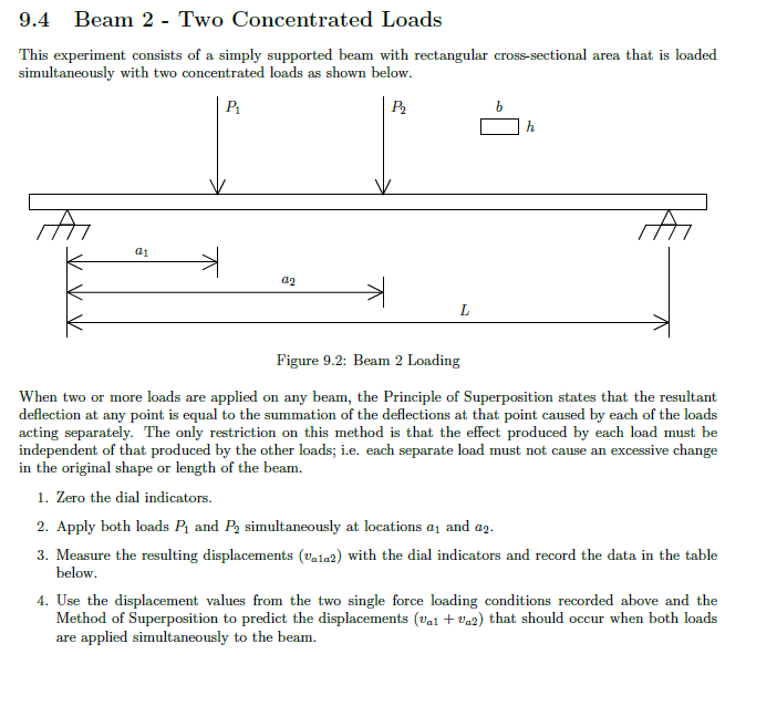 2. Measure the dimensions of each beam setup needed | Chegg.com